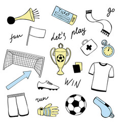 Football doodle set Royalty Free Vector Image - VectorStock