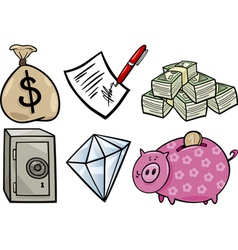 Piggy bank with coin cartoon Royalty Free Vector Image