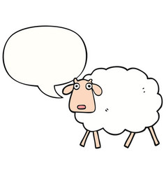 Cartoon sheep and speech bubble sticker Royalty Free Vector