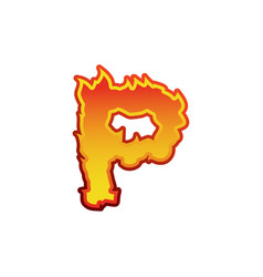 Tattoo fire font flame alphabet fiery letters Vector Image