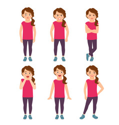 School girl emotions Royalty Free Vector Image