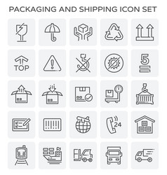 Cargo symbols set packaging icons Royalty Free Vector Image
