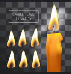 Candle flame animation animated candlelight Vector Image