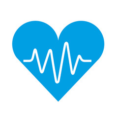 Sketch draw heart beat pulse Royalty Free Vector Image