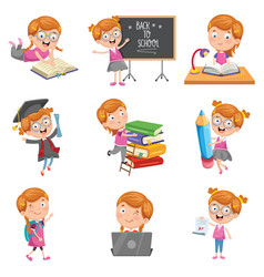 School girl emotions Royalty Free Vector Image