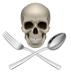 Knife bite skull Royalty Free Vector Image - VectorStock