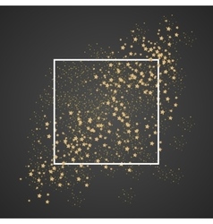 Frame gold sequins square glitter sparkle Vector Image