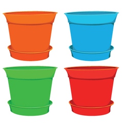 Flower pot brown color isolated on a white Vector Image