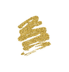 Gold glitter alphabet numbers 7 with shadow Vector Image