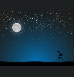 Bright stars in blue dark night sky Royalty Free Vector