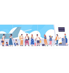 People queue waiting line Royalty Free Vector Image