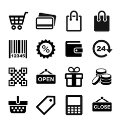 Shopping mall or store icon set Royalty Free Vector Image