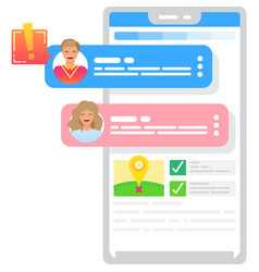 Mobile phone screen messaging text boxes empty Vector Image