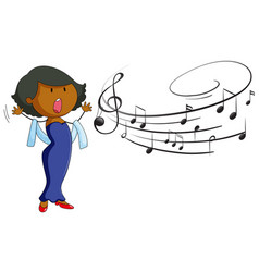 Black and white girl sing Royalty Free Vector Image