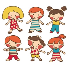 Cartoon children with signs Royalty Free Vector Image