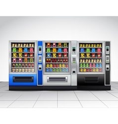 Flat vending machines snacks food ice cold Vector Image