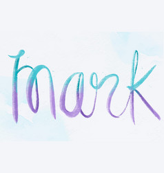 Sandra female name calligraphy font Royalty Free Vector