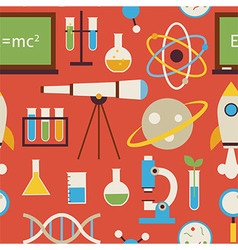 Science seamless pattern in flat design style Vector Image
