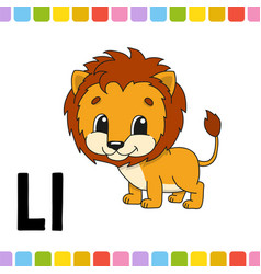 Funny alphabet abc flash cards cartoon cute Vector Image