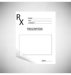 Blank medical prescription form isolated on white Vector Image