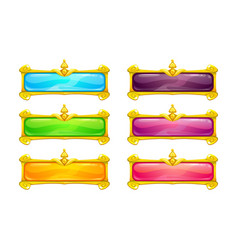 Beautiful decorative long horizontal buttons set Vector Image