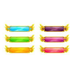 Beautiful decorative long horizontal buttons set Vector Image