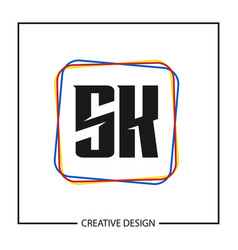 Initial letter sk logo template design Royalty Free Vector