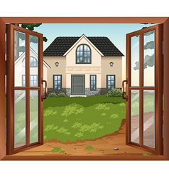 A house window Royalty Free Vector Image - VectorStock