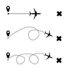 Airplane flight dashing line Royalty Free Vector Image