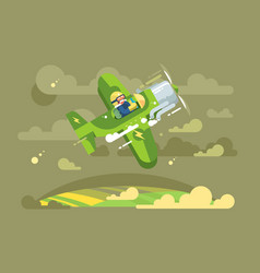 Frame design with airplane flying Royalty Free Vector Image