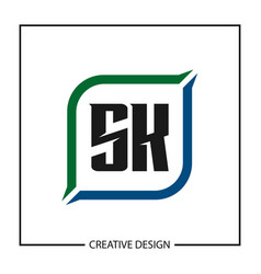 Initial letter sk logo template design Royalty Free Vector