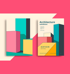 Abstract architecture posters simple geometric Vector Image