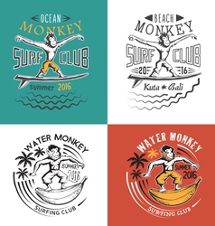 Surfing emblem set 2 Royalty Free Vector Image