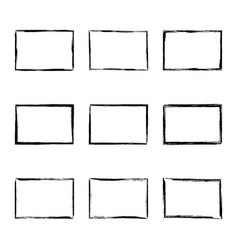 Free hand drawn rectangle frames set doodle Vector Image