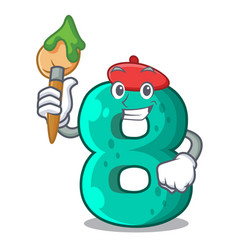 Cowboy raster version cartoon shaped number eight Vector Image