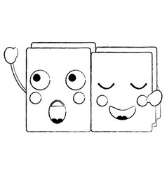 Angry file folder kawaii icon image Royalty Free Vector
