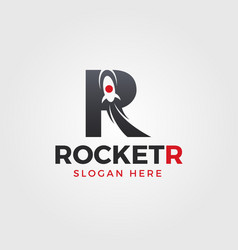 Letter r uppercase tracing rocket Royalty Free Vector Image