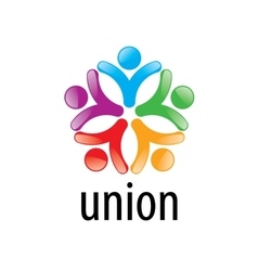 Teamwork union people logo Royalty Free Vector Image