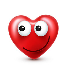 Heart smiley emoji set for valentines day Vector Image