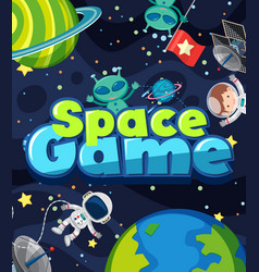 Rocket space game template Royalty Free Vector Image
