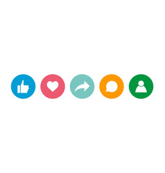 Like love comment share social network icon Vector Image