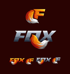 Modern fox heart logo Royalty Free Vector Image