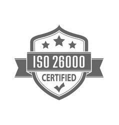 Iso 45001 certification stamp flat style Vector Image