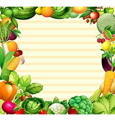 Colorful fresh fruits border design image Vector Image