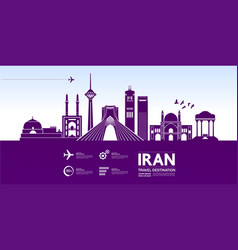 Tehran skyline iran trendy linear style Royalty Free Vector