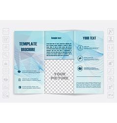 Front and back dynamic wave flyer template design Vector Image