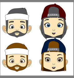 Cartoon faces mix soldiers Royalty Free Vector Image