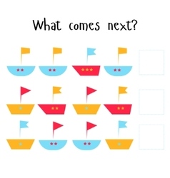 Educational game for children what comes next Vector Image