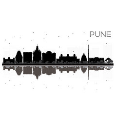 Pune skyline with color buildings and blue sky Vector Image