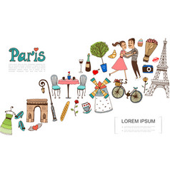 Paris france landmarks and icons Royalty Free Vector Image